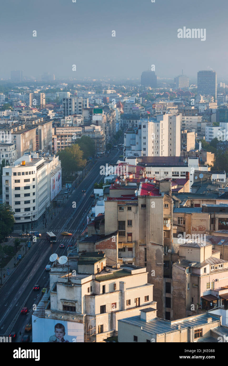 Romania, Bucharest, Central Bucharest, elevated view over Nicolae ...