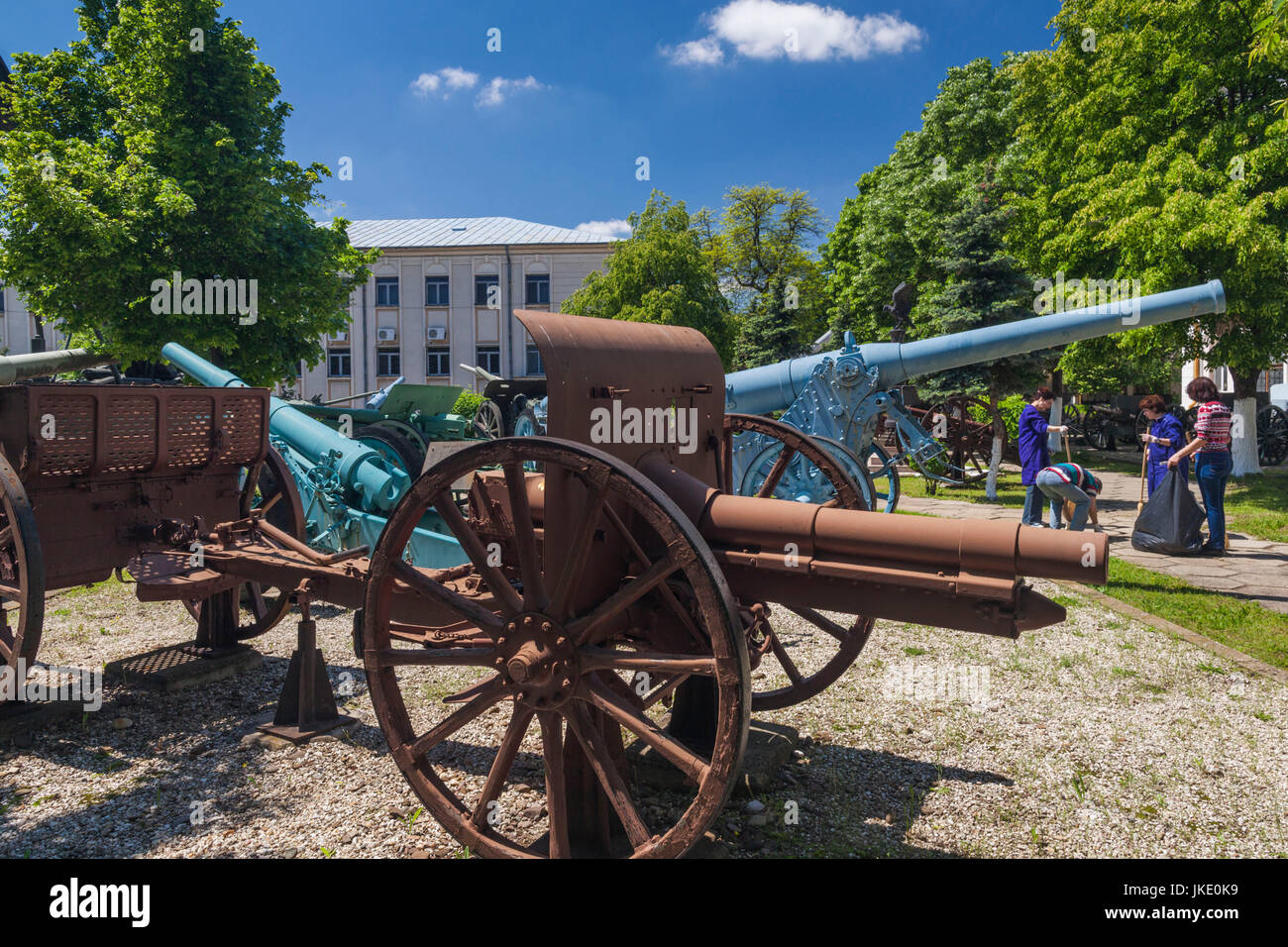 Romania, Bucharest, National Military Museum courtyard, artillery ...