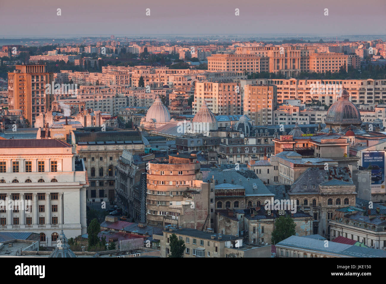 Romania, Bucharest, city skyline, elevated view, dawn Stock Photo - Alamy