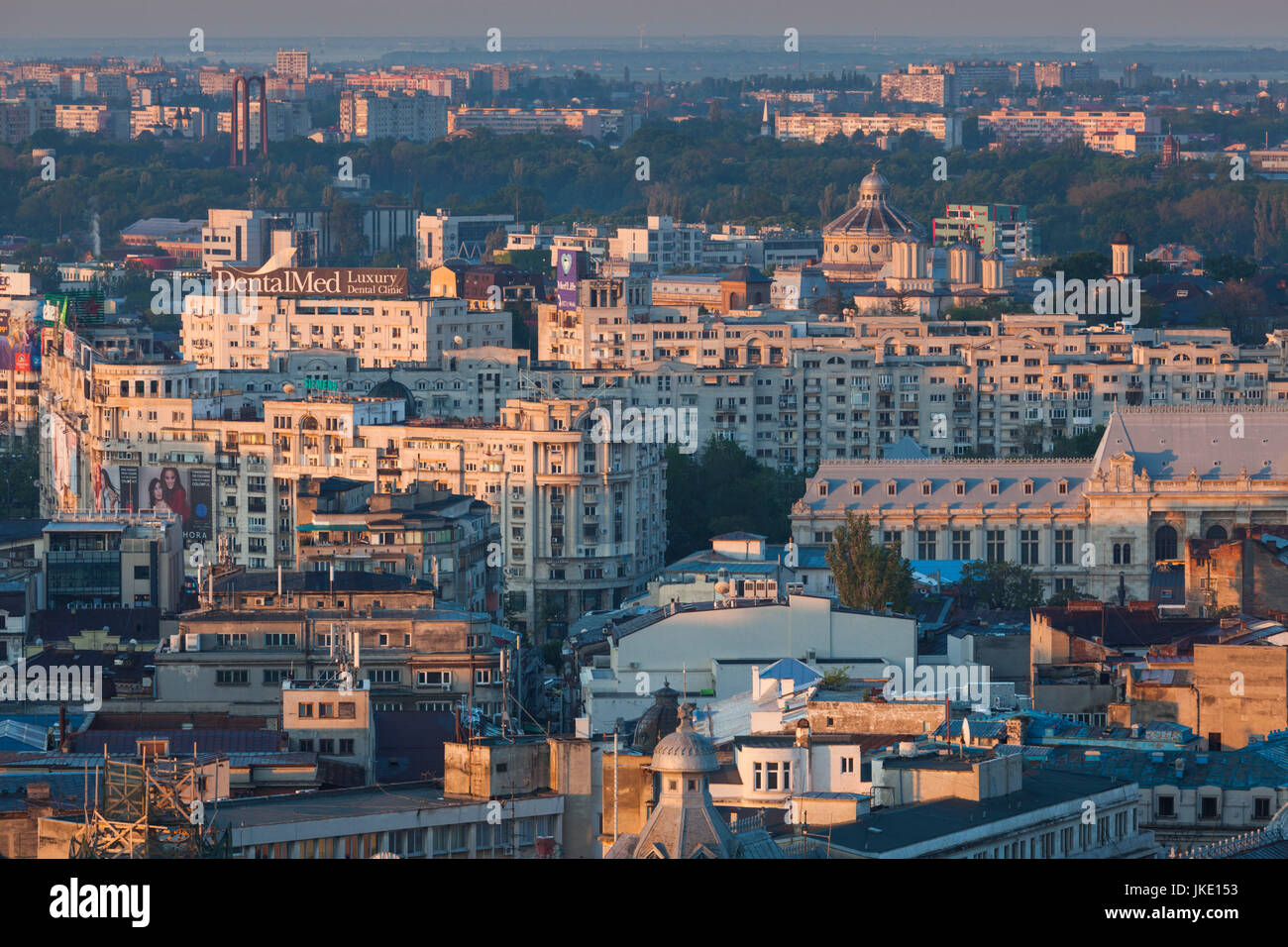 Romania, Bucharest, city skyline, elevated view, dawn Stock Photo - Alamy
