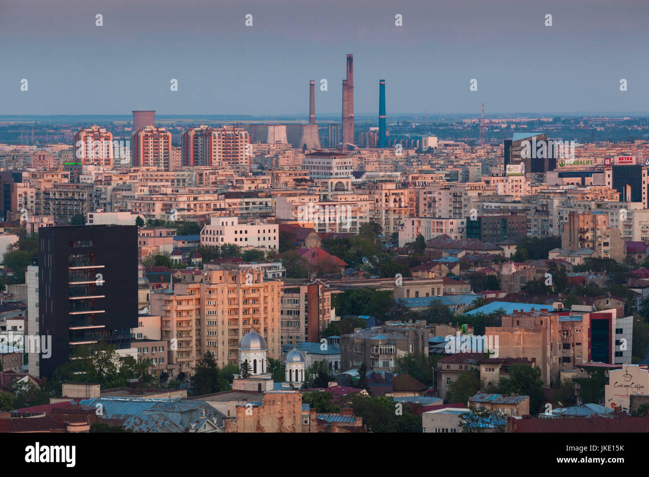 Romania, Bucharest, city skyline, elevated view, sunset Stock Photo - Alamy