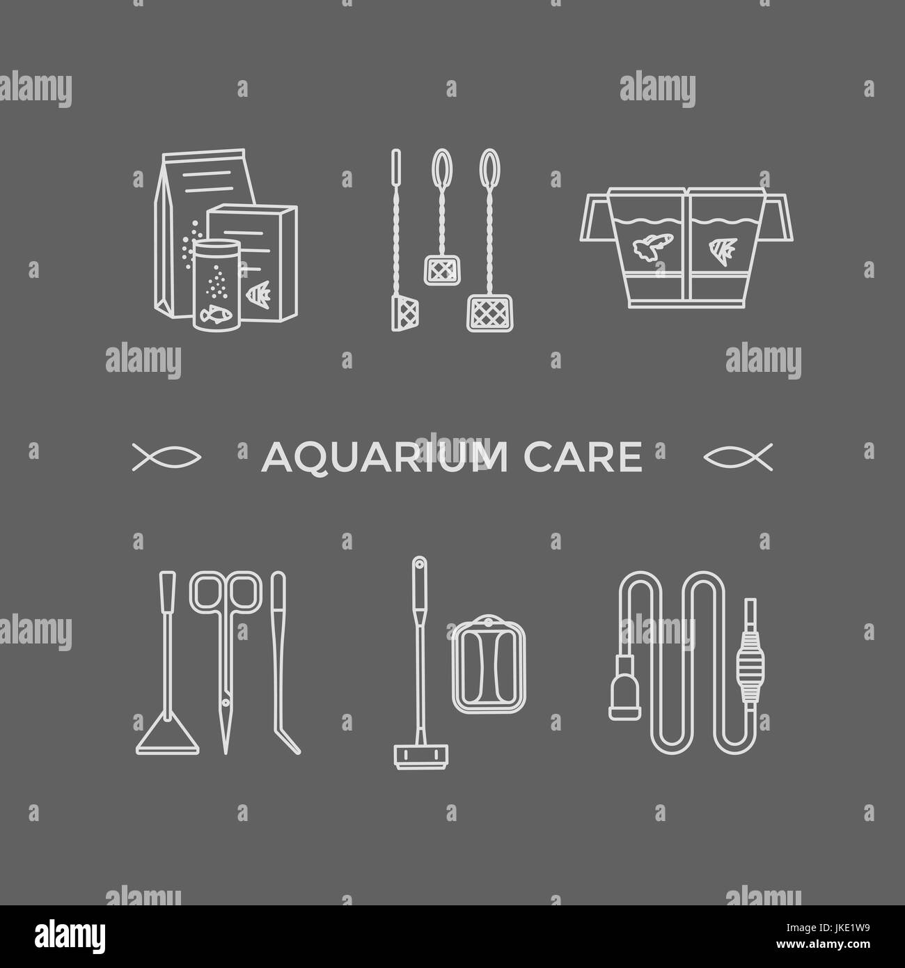 Cleaning fish tank Stock Vector Images - Alamy