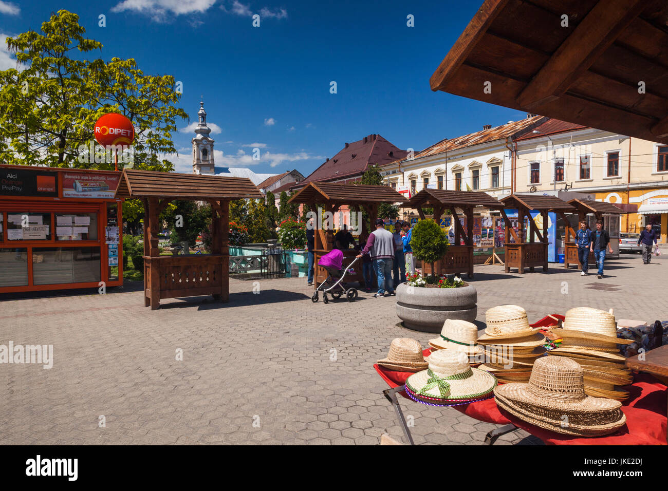 Romania, Maramures Region, Sighetu Marmatei, Central Park market Stock ...