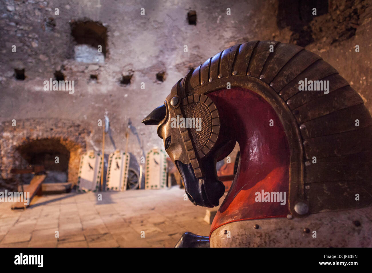 Romania, Transylvania, Hunedoara, Corvin Castle, armor display Stock ...