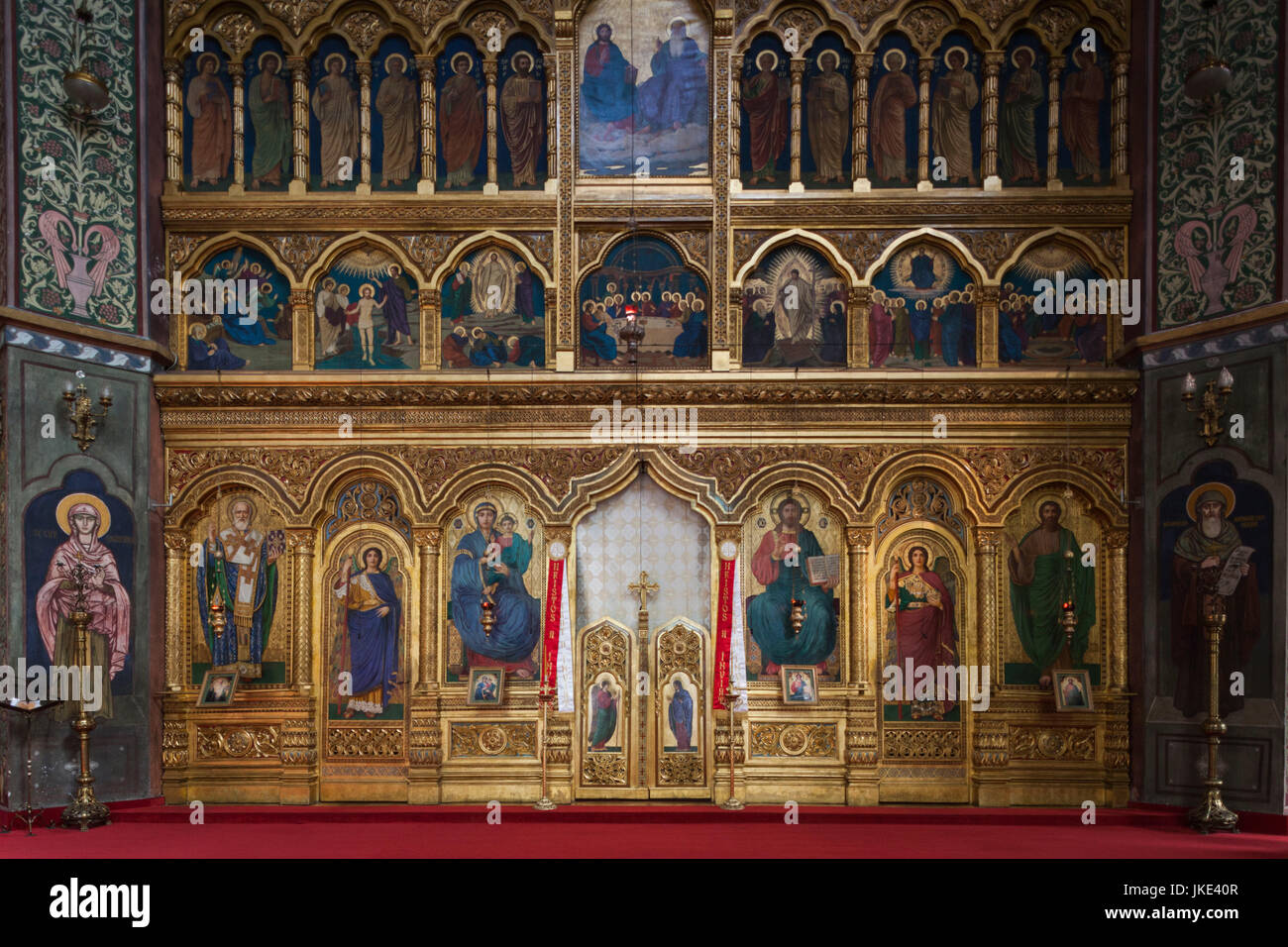 Romania, Transylvania, Sibiu, The Orthodox Cathedral, interior Stock ...