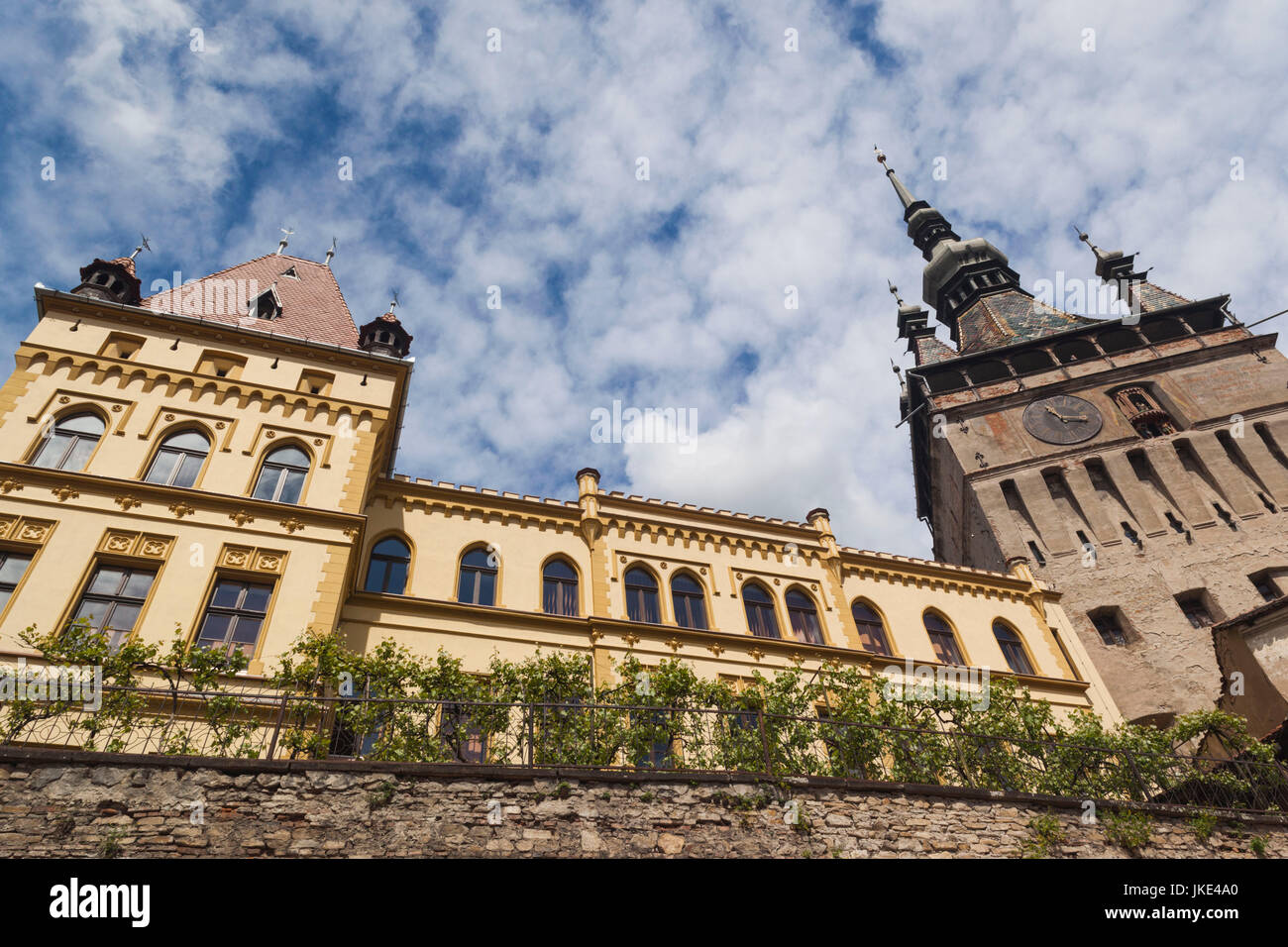 Romania, Transylvania, Sighisoara, clock tower, built in 1280, daytime ...