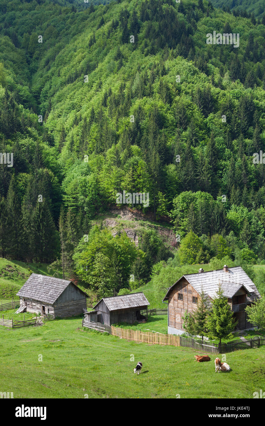 Romania, Transylvania, Tihuta Pass, mountain buildings of the pass also ...