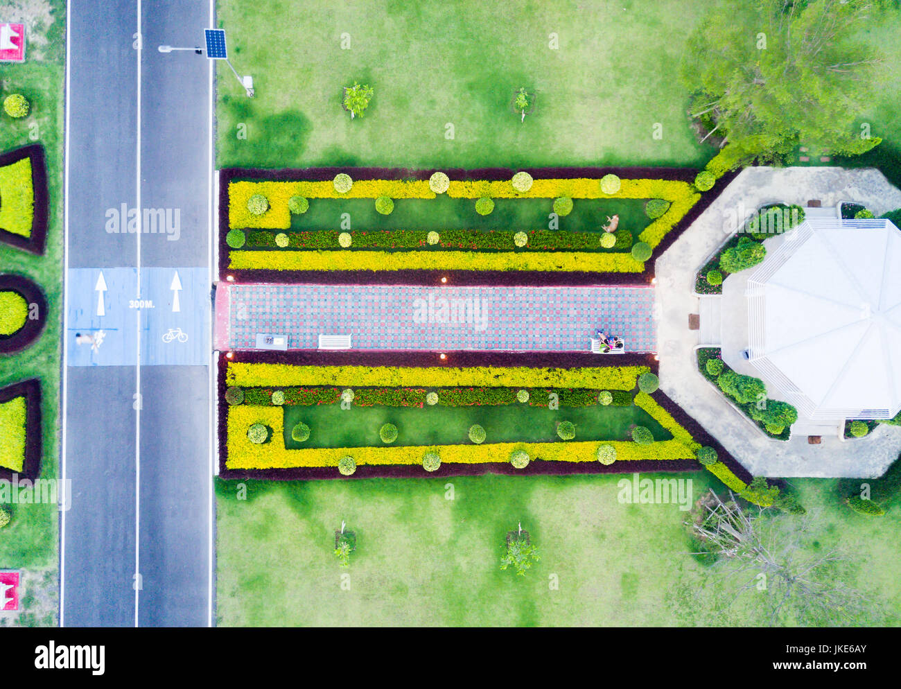Aerial view of health park and running track, healthy concept Stock ...