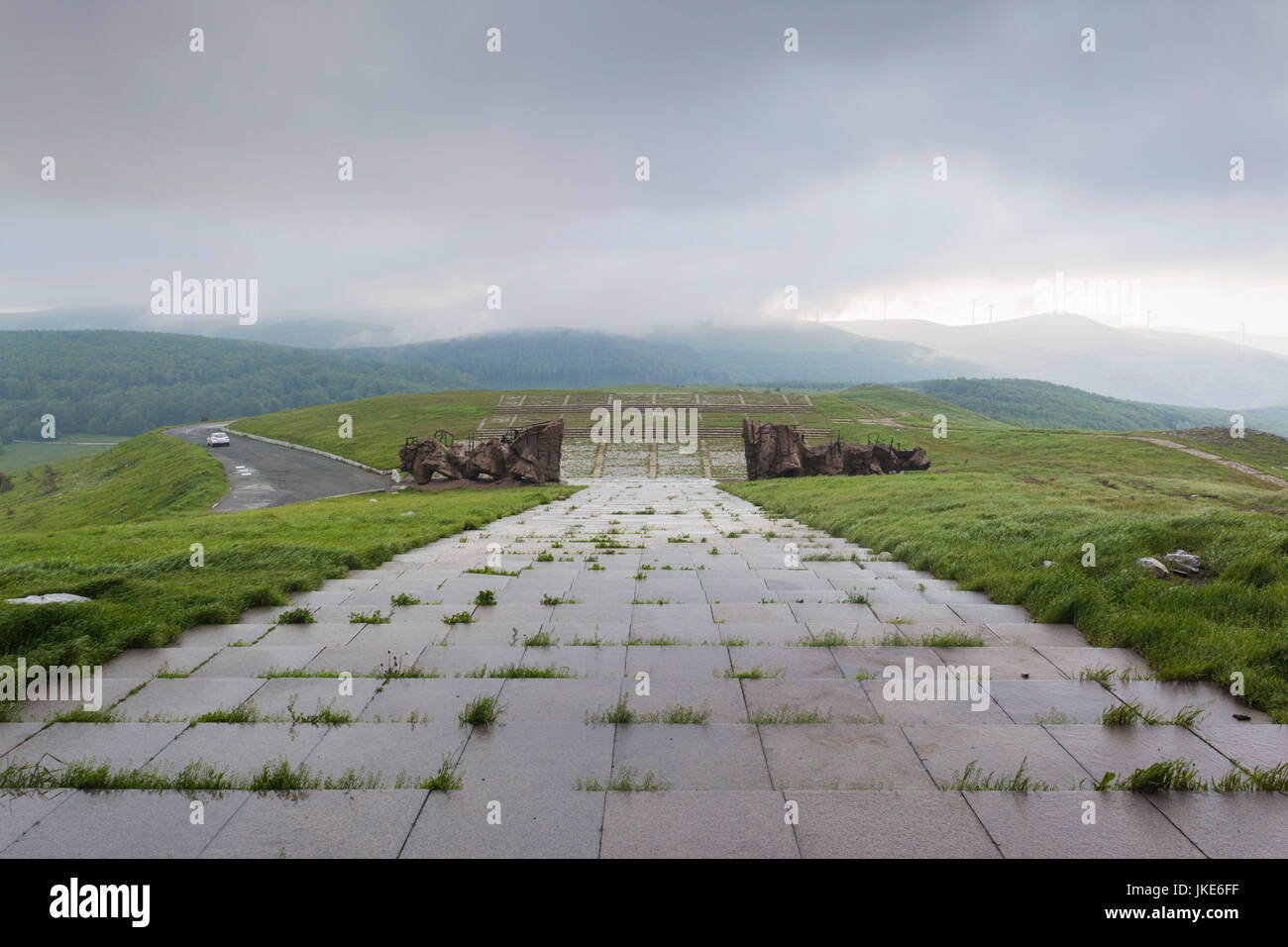 Bulgaria, Central Mountains, Shipka, Shipka Pass, ruins of the Soviet ...