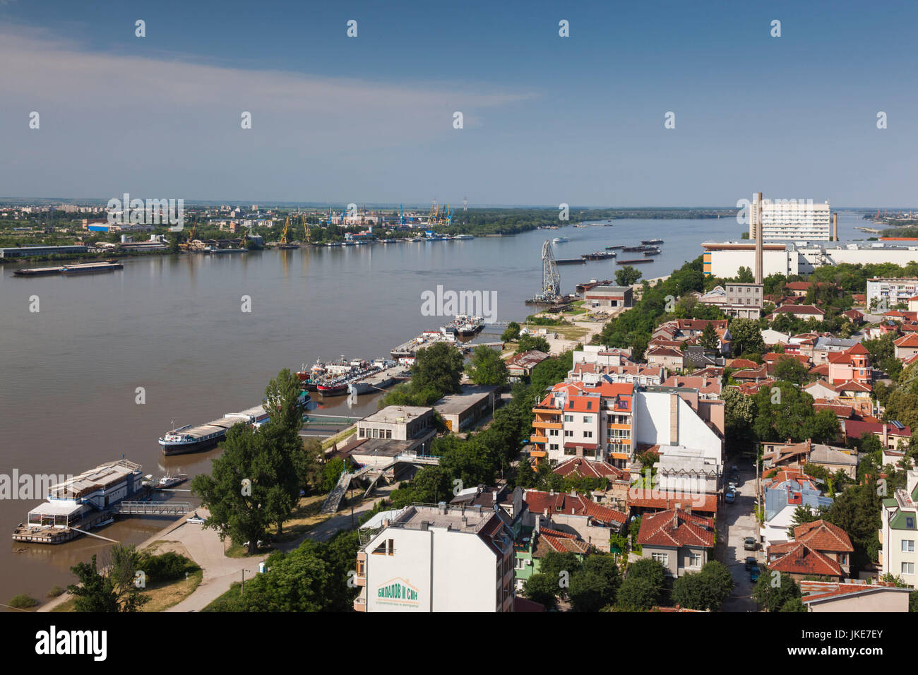 Bulgaria, Danube River and Northern Plains, Ruse, elevated view of the ...