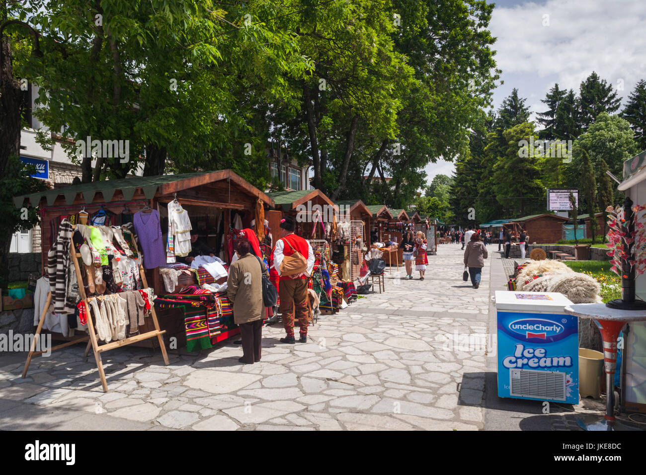 Bulgaria, Southern Mountains, Bansko, ski resort, souvenirs stalls ...