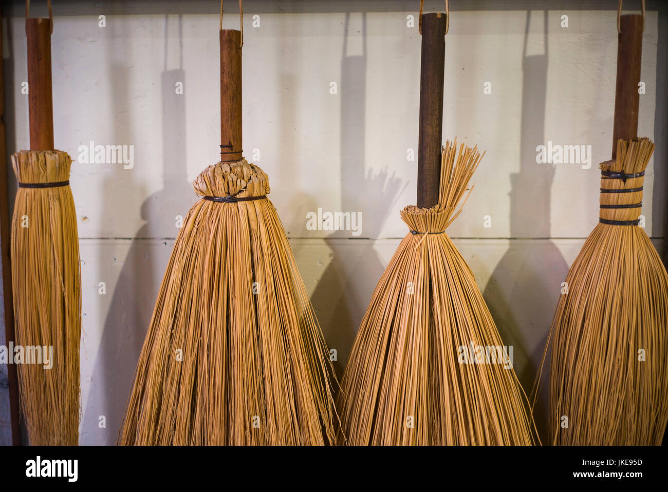 USA, New Hampshire, Enfield, Enfield Shaker Museum, Shaker brooms Stock ...