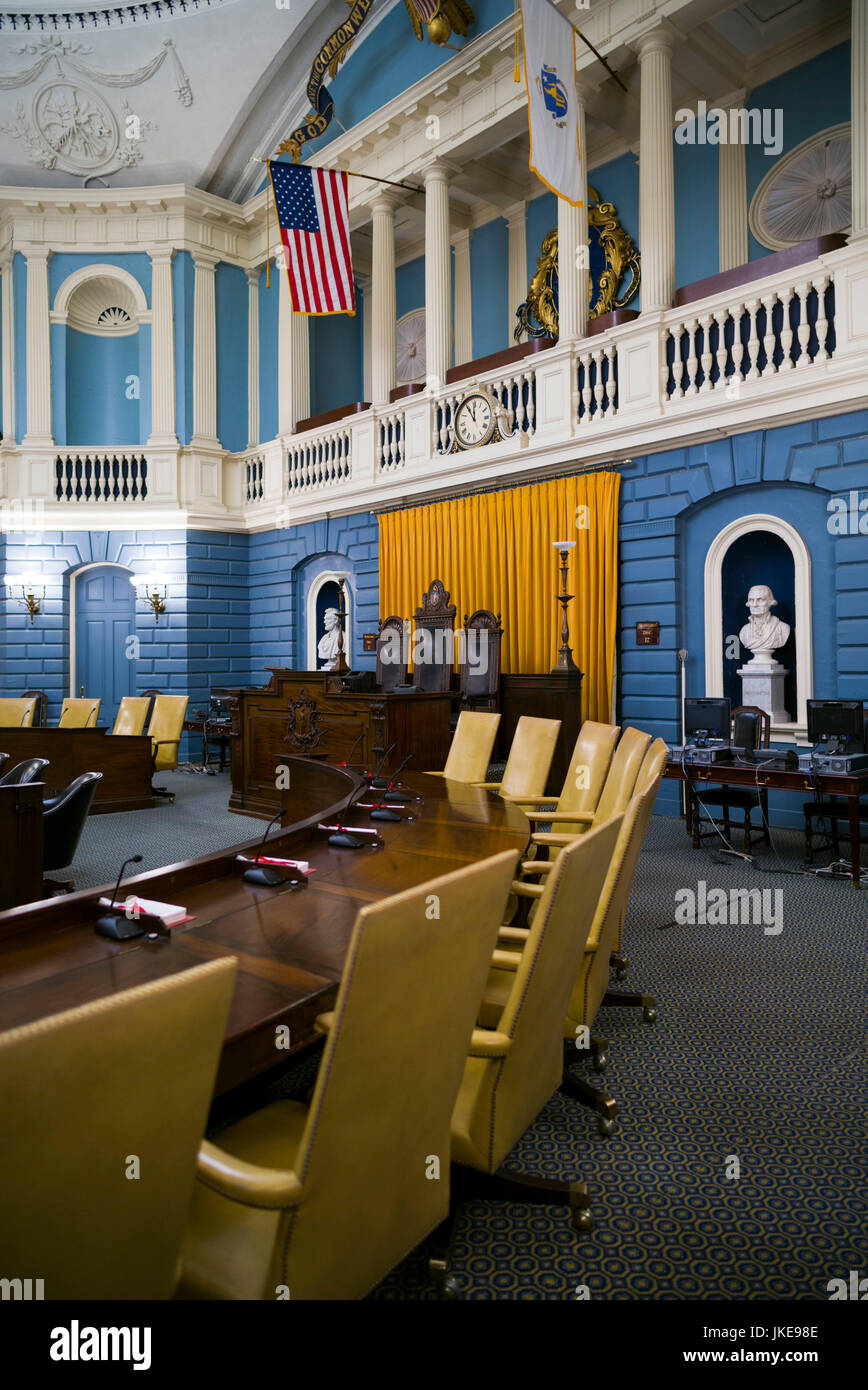 USA, Massachusetts, Boston, Massachusetts State House, state senate ...