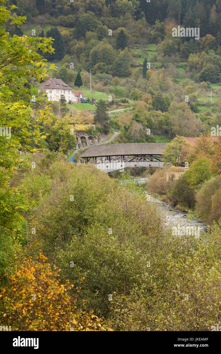 Germany, Baden-Wuerttemberg, Black Forest, Forbach, wooden covered ...
