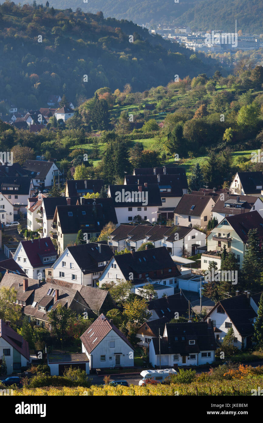 Germany, Baden-Wuerttemberg, Stuttgart - Uhlbach, elevated village view ...