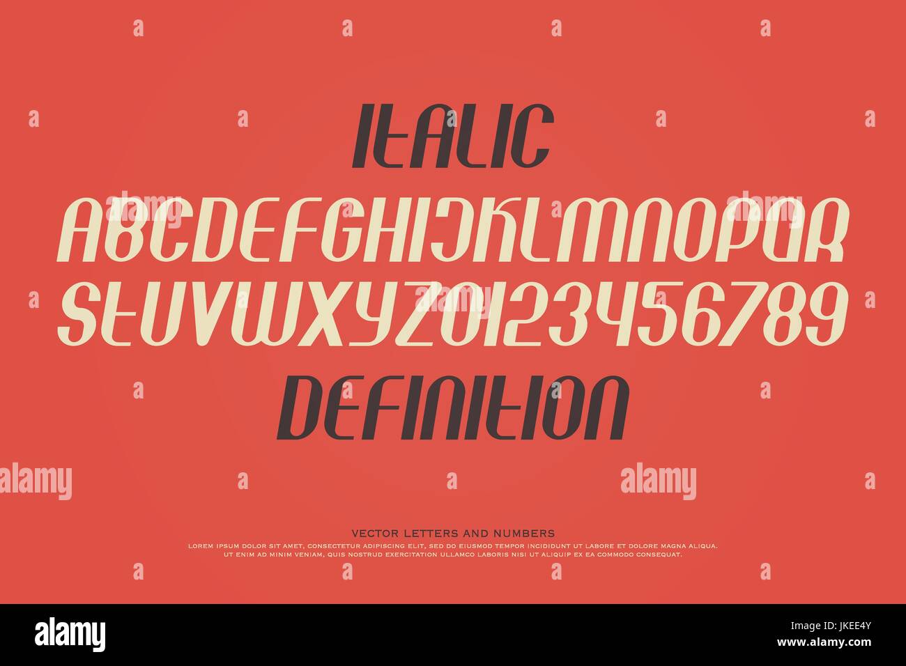 set of stylized alphabet letters and numbers. vector, contemporary ...