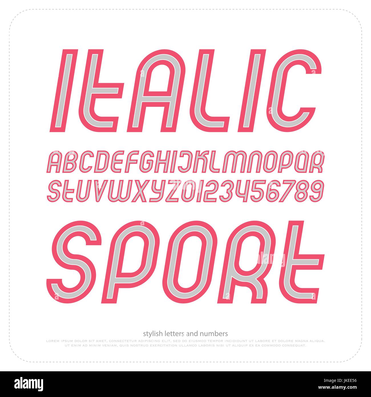 Sloped alphabets vector vectors Cut Out Stock Images & Pictures - Alamy