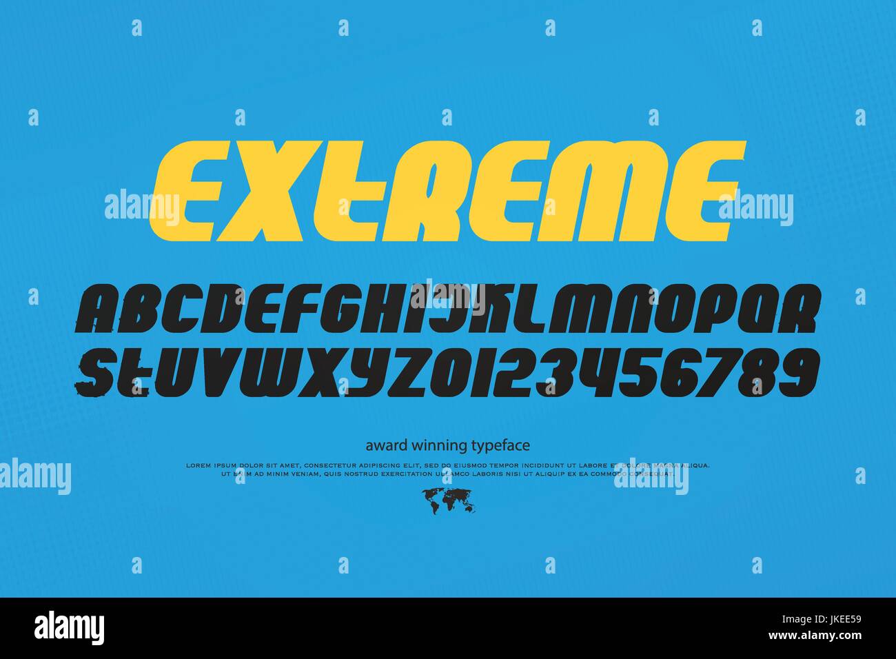 bold, inclined alphabet letters and numbers. vector, contemporary ...