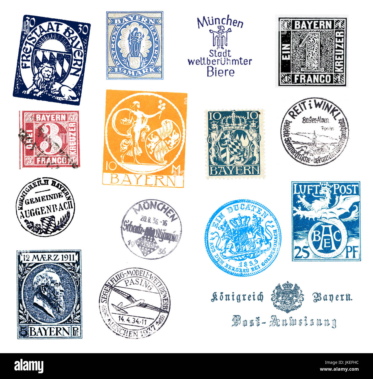 Postage stamp bavaria germany hi-res stock photography and images - Alamy