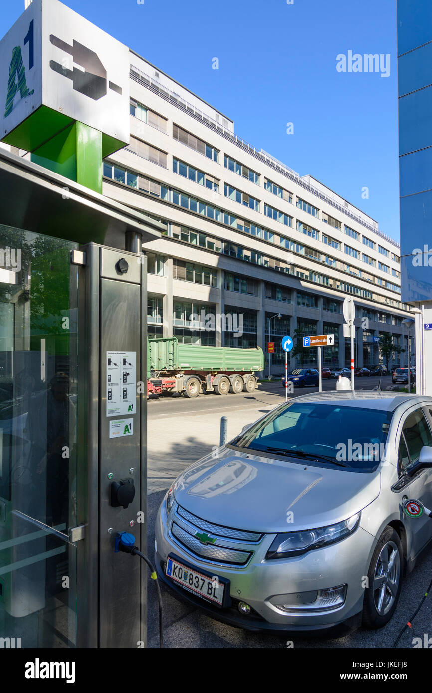 Stromtankstelle, electric recharging point, car, Wien, Vienna, 02 ...