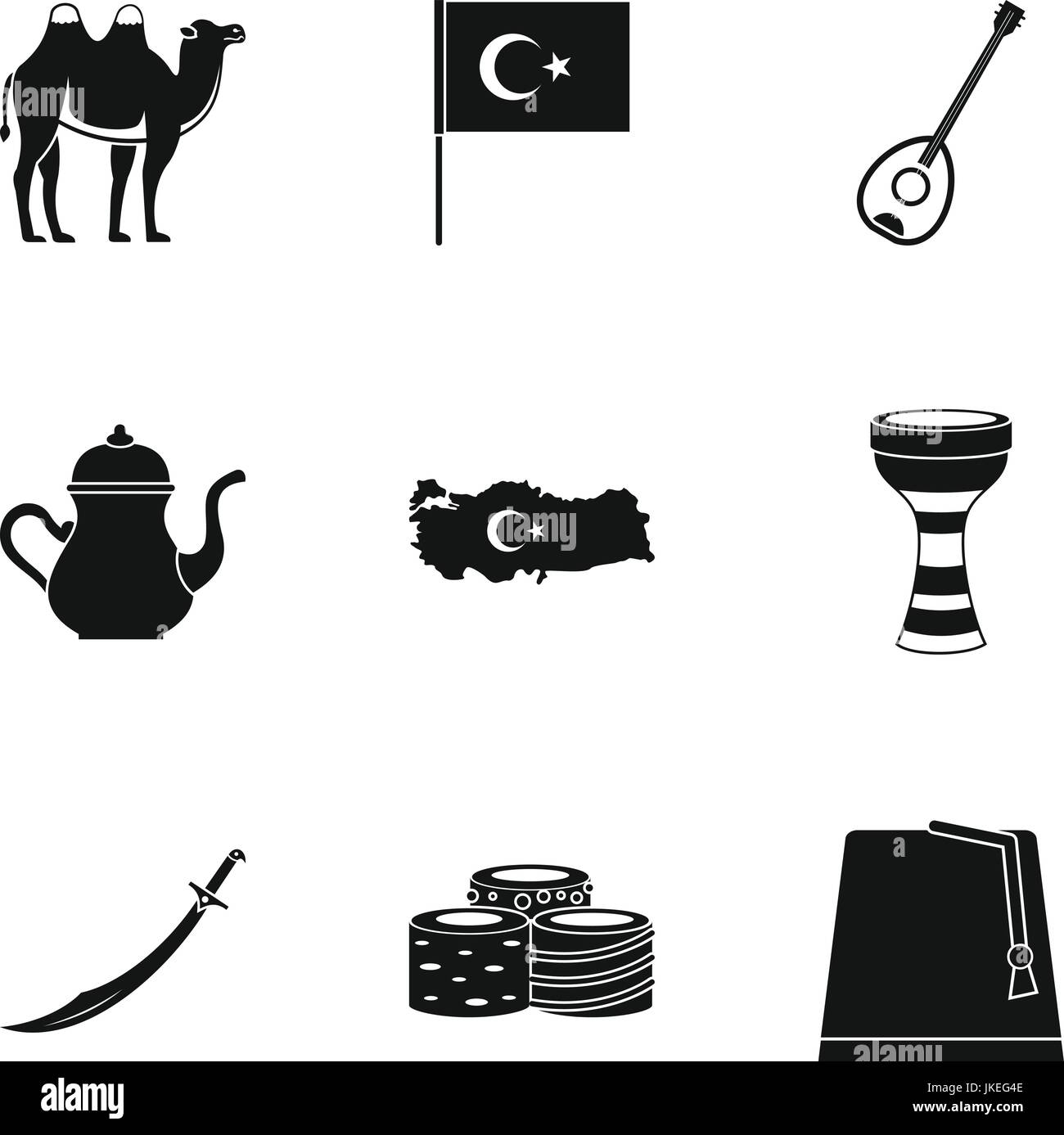 Turkey travel icons set, simple style Stock Vector Image & Art - Alamy