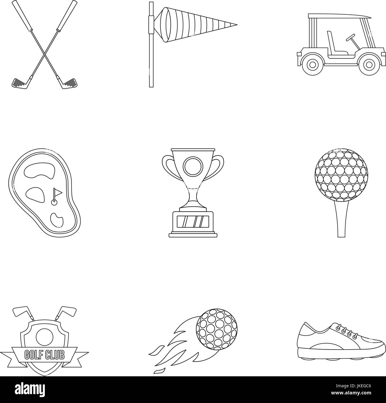 Golf icons set, outline style Stock Vector Image & Art - Alamy