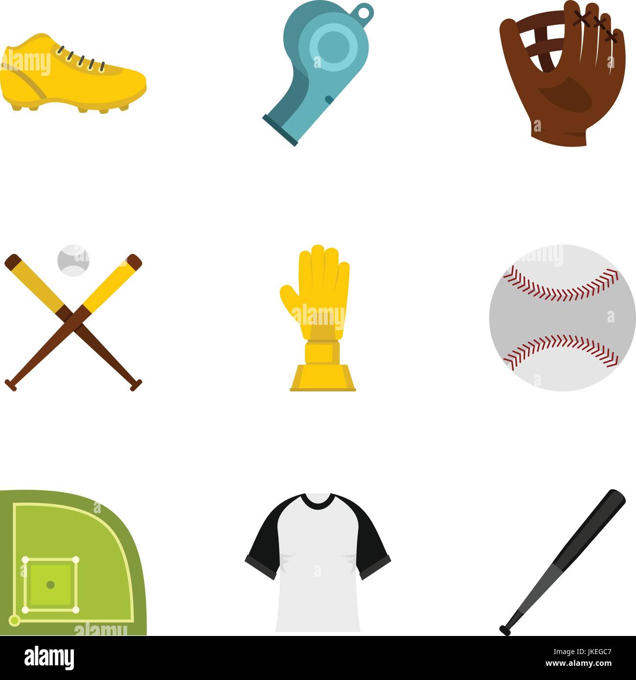 Baseball icons set, flat style Stock Vector Image & Art - Alamy