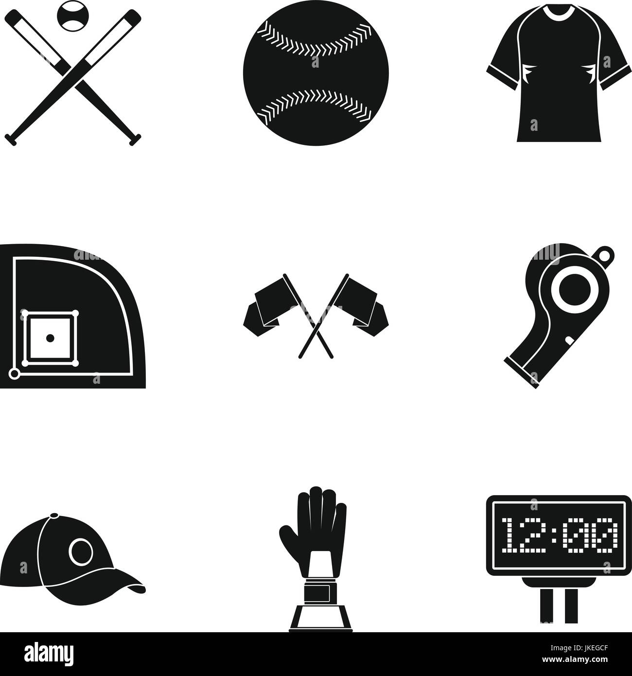 Baseball icons set, simple style Stock Vector Image & Art - Alamy