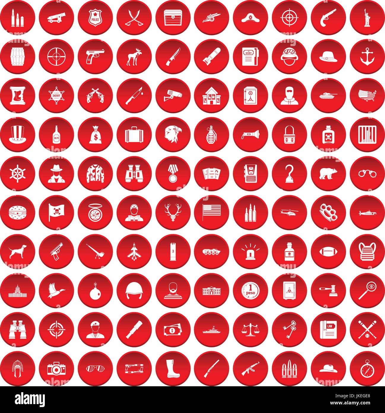 100 bullet icons set red Stock Vector Image & Art - Alamy