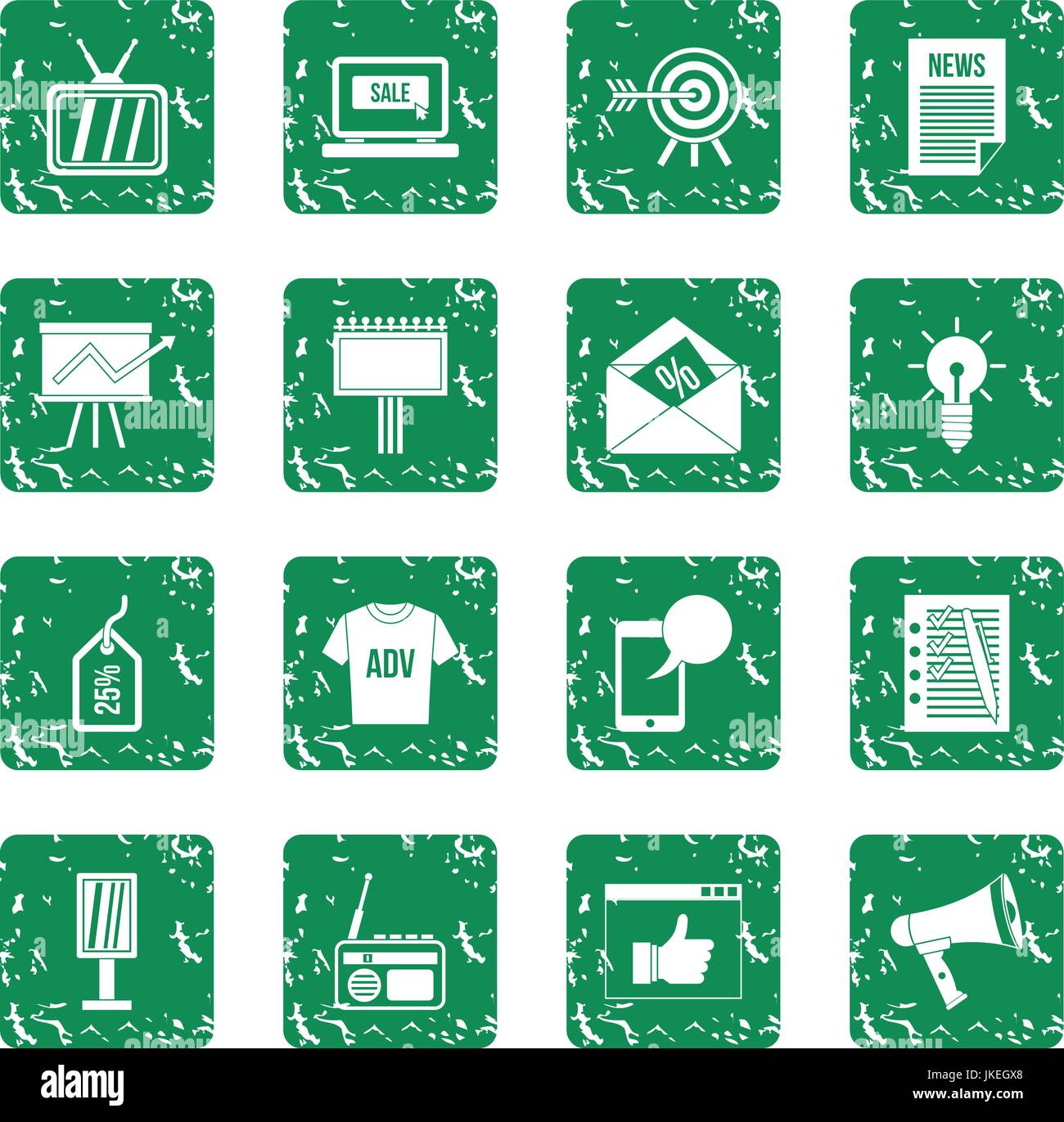 Advertisement icons set grunge Stock Vector Image & Art - Alamy