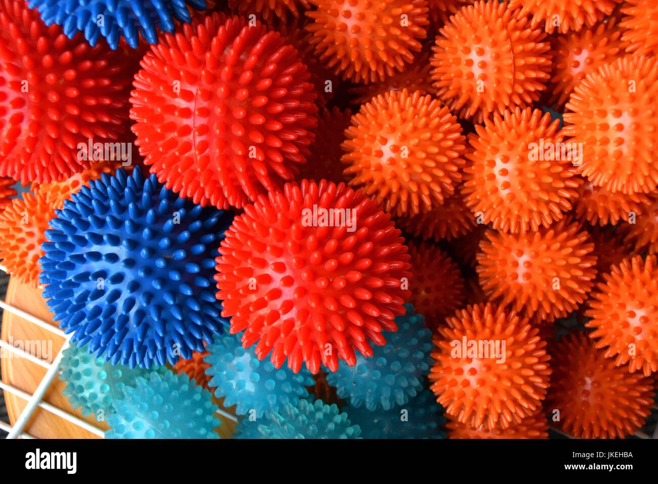 prickly balls, prickly ball, spikey balls, massage ball Stock Photo - Alamy