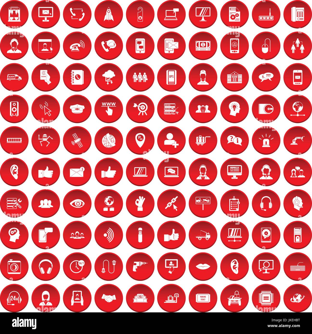 100 call center icons set red Stock Vector Image & Art - Alamy