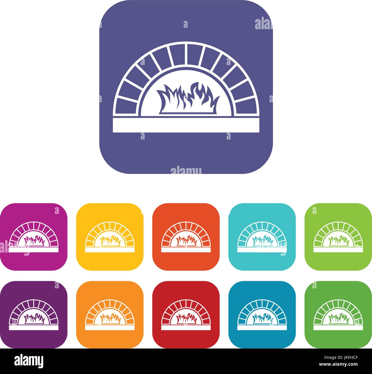 Pizza oven with fire icons set Stock Vector Image & Art - Alamy