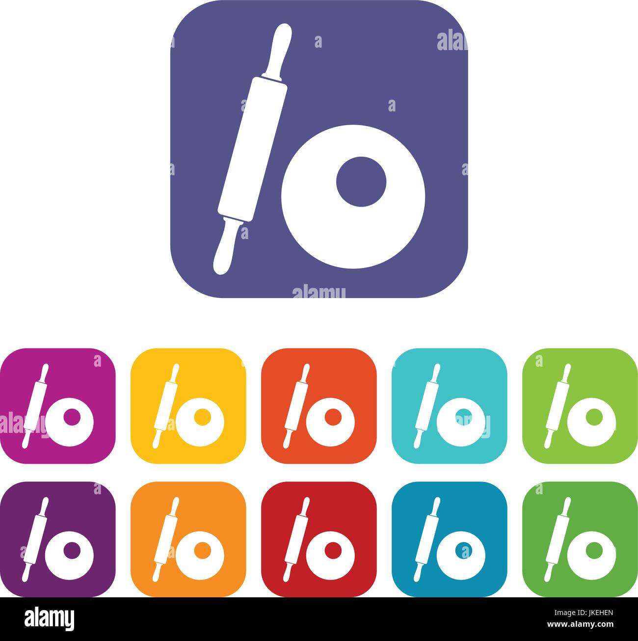 Fresh flour wooden rolling Stock Vector Images - Alamy