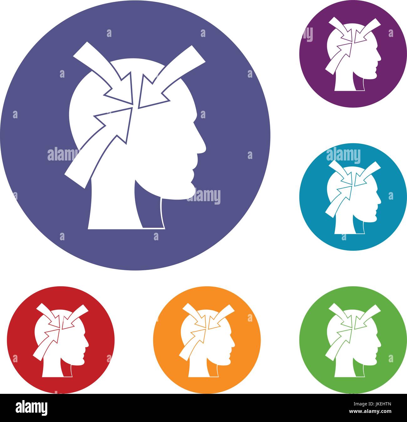 Head with arrows icons set Stock Vector Image & Art - Alamy