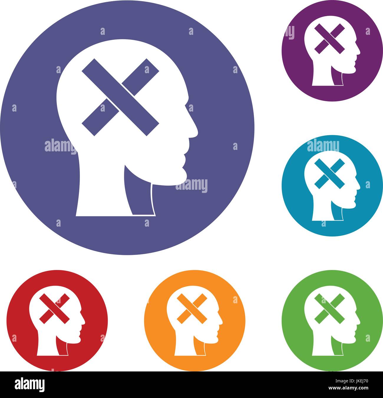 Human head with cross inside icons set Stock Vector Image & Art - Alamy
