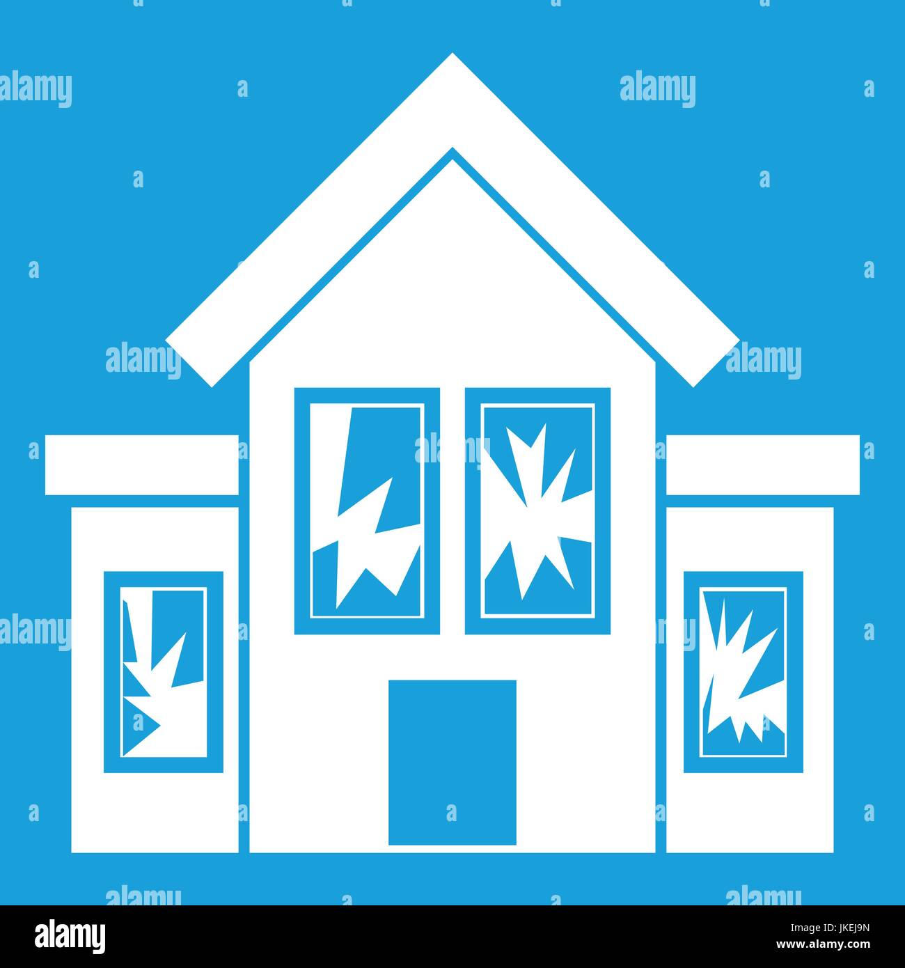 House with broken windows icon white Stock Vector Image & Art - Alamy