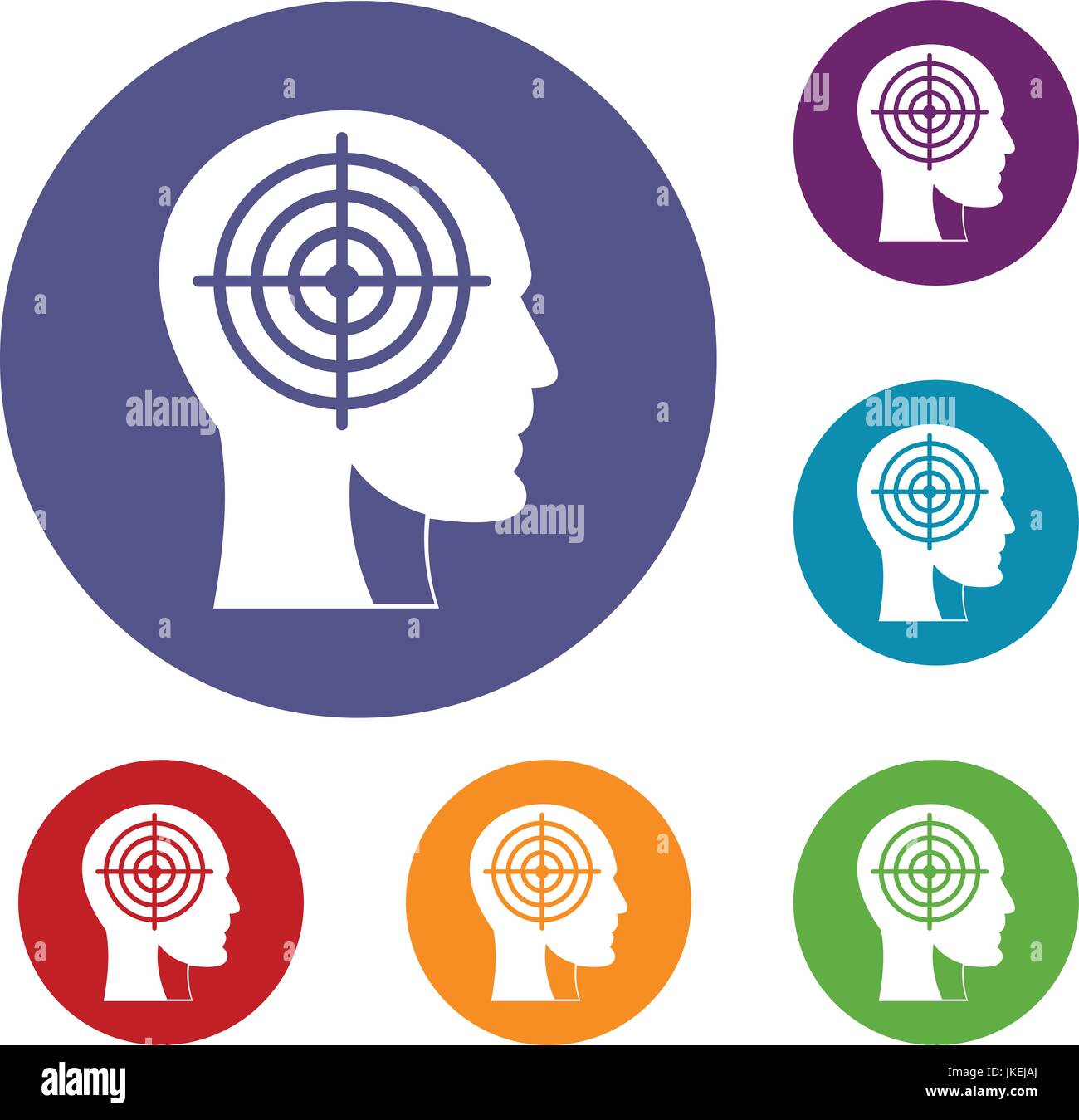 Crosshair in human head icons set Stock Vector Image & Art - Alamy