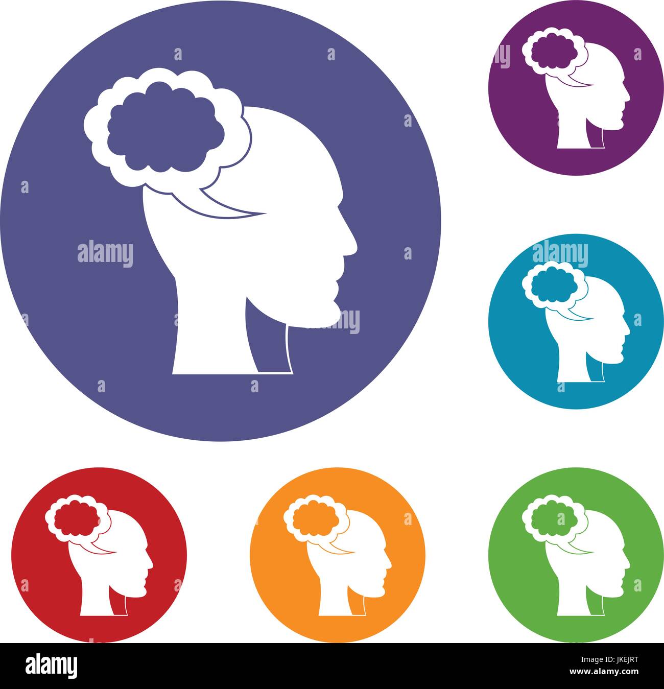 Speech bubble with human head icons set Stock Vector Image & Art - Alamy