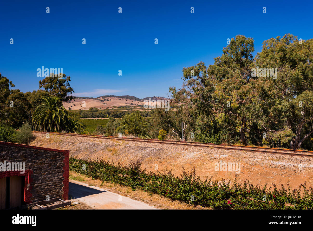 Railway line at Chateau Tanunda in South Australia Stock Photo - Alamy