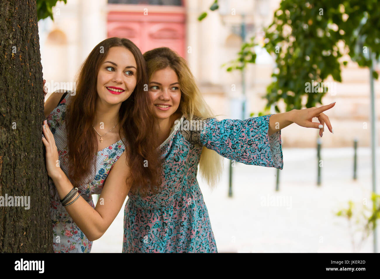 Two young best friends having funny crazy time together Stock Photo - Alamy