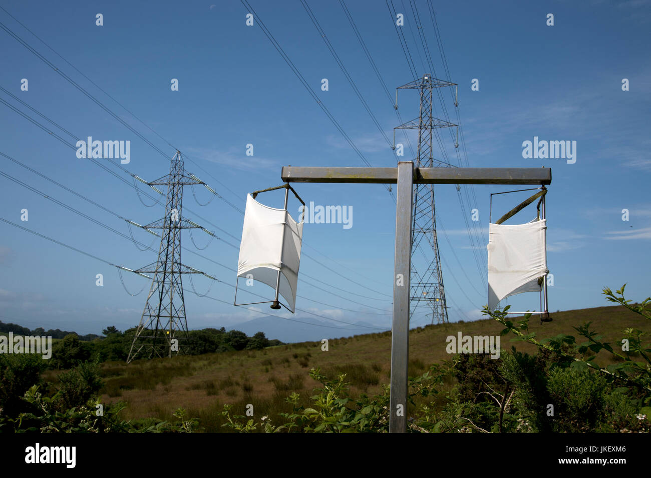 Scotland. West Kilbride. Electricity pylons and testing equipment Stock ...