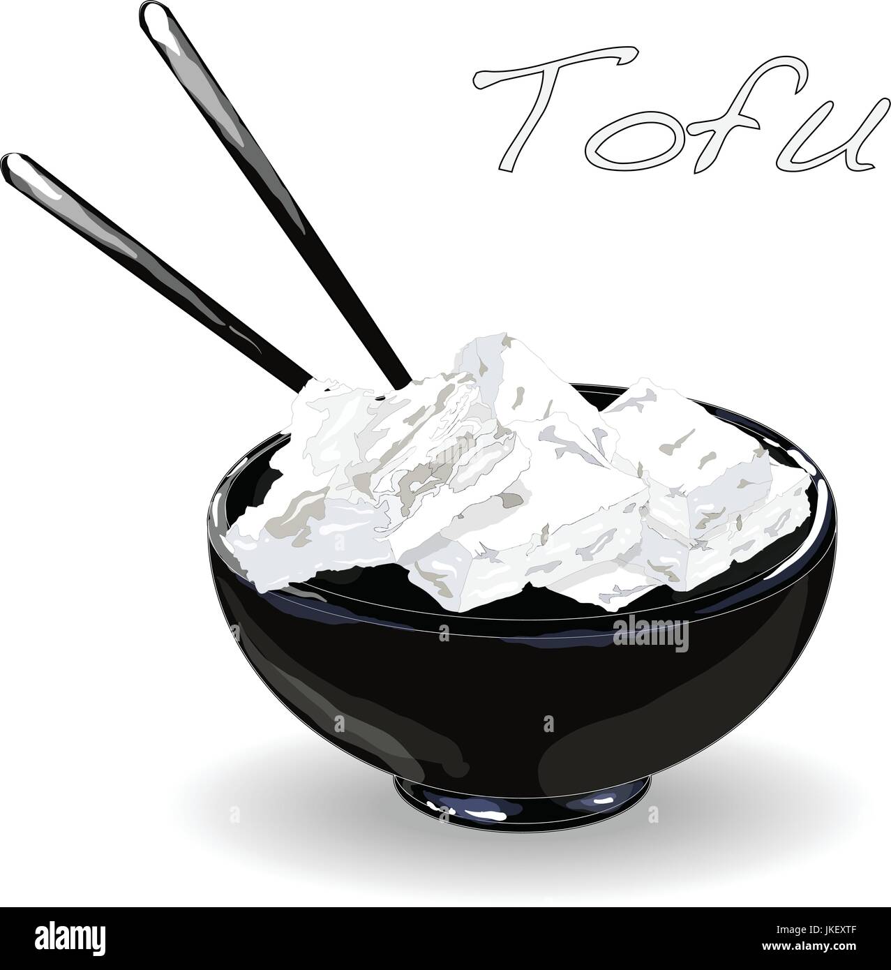 Closeup of a bowl of tofu vector illustration Stock Vector Image & Art ...
