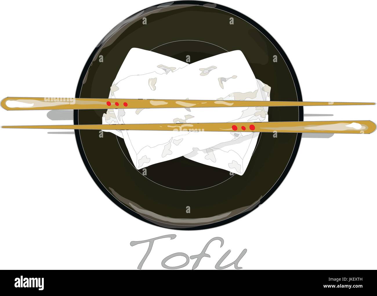 Closeup of a bowl of tofu vector illustration Stock Vector Image & Art ...