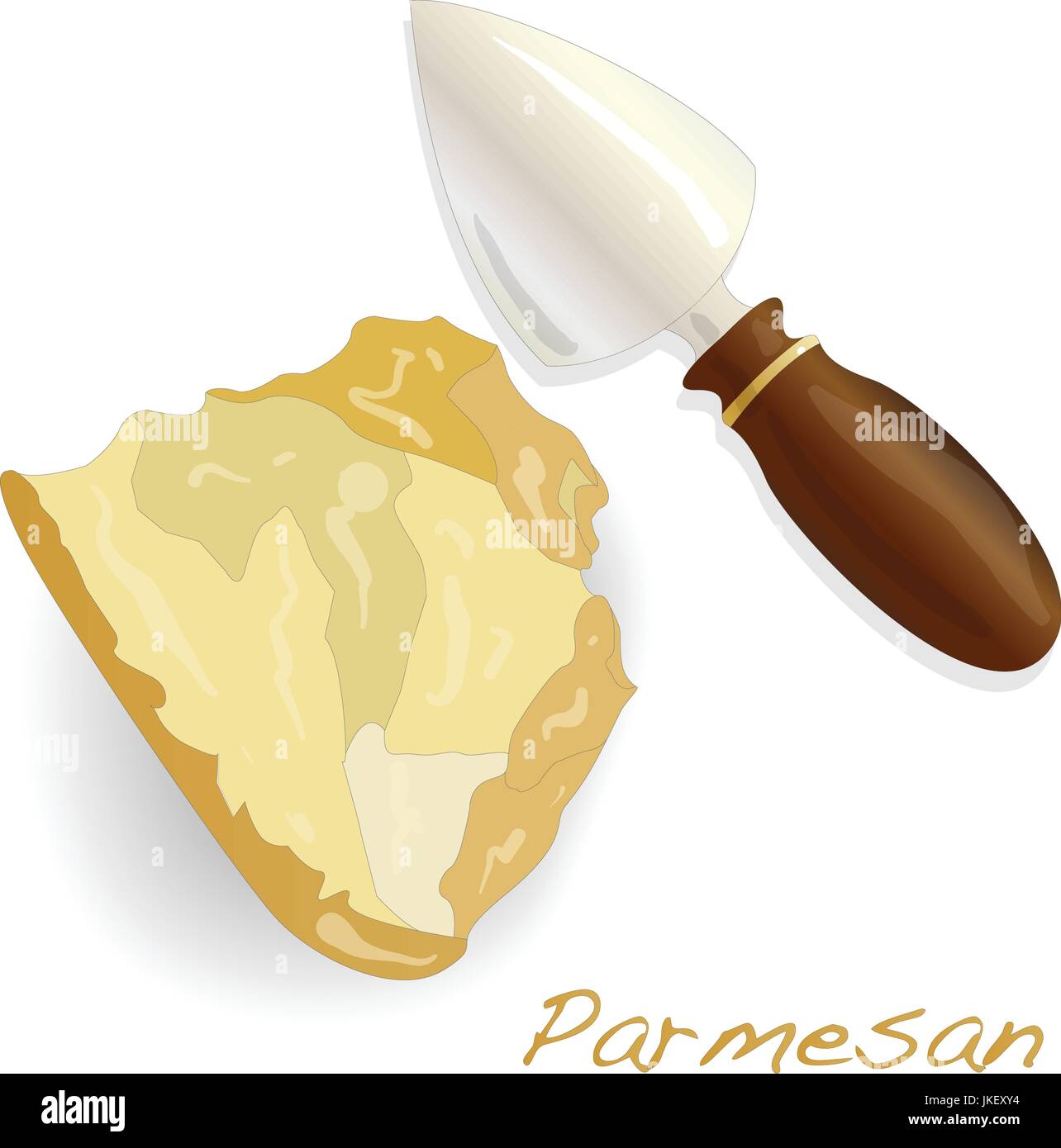 Parmesan cheese pieces isolated. Closeup of italian classic cuisine ...