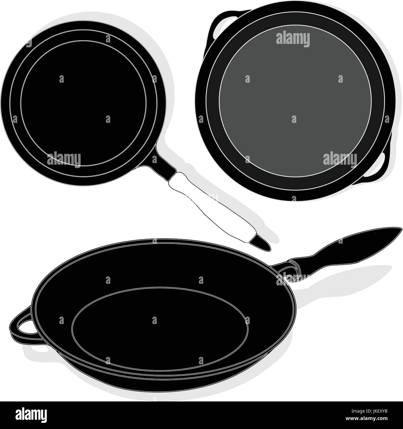 Frying pan, illustration isolated set Stock Vector Image & Art - Alamy