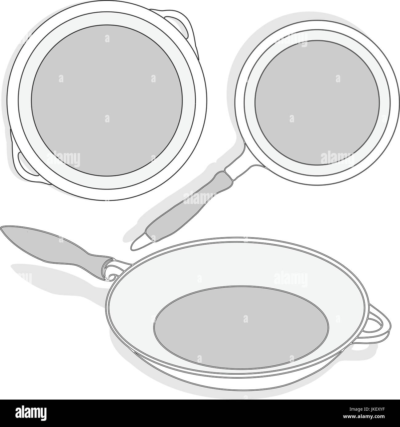 Frying pan, illustration isolated set Stock Vector Image & Art - Alamy