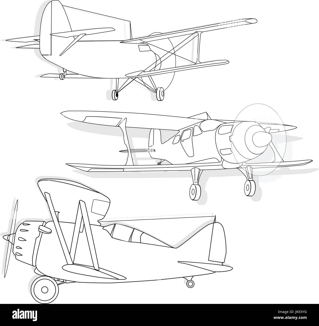 Old bi planes Stock Vector Images - Alamy