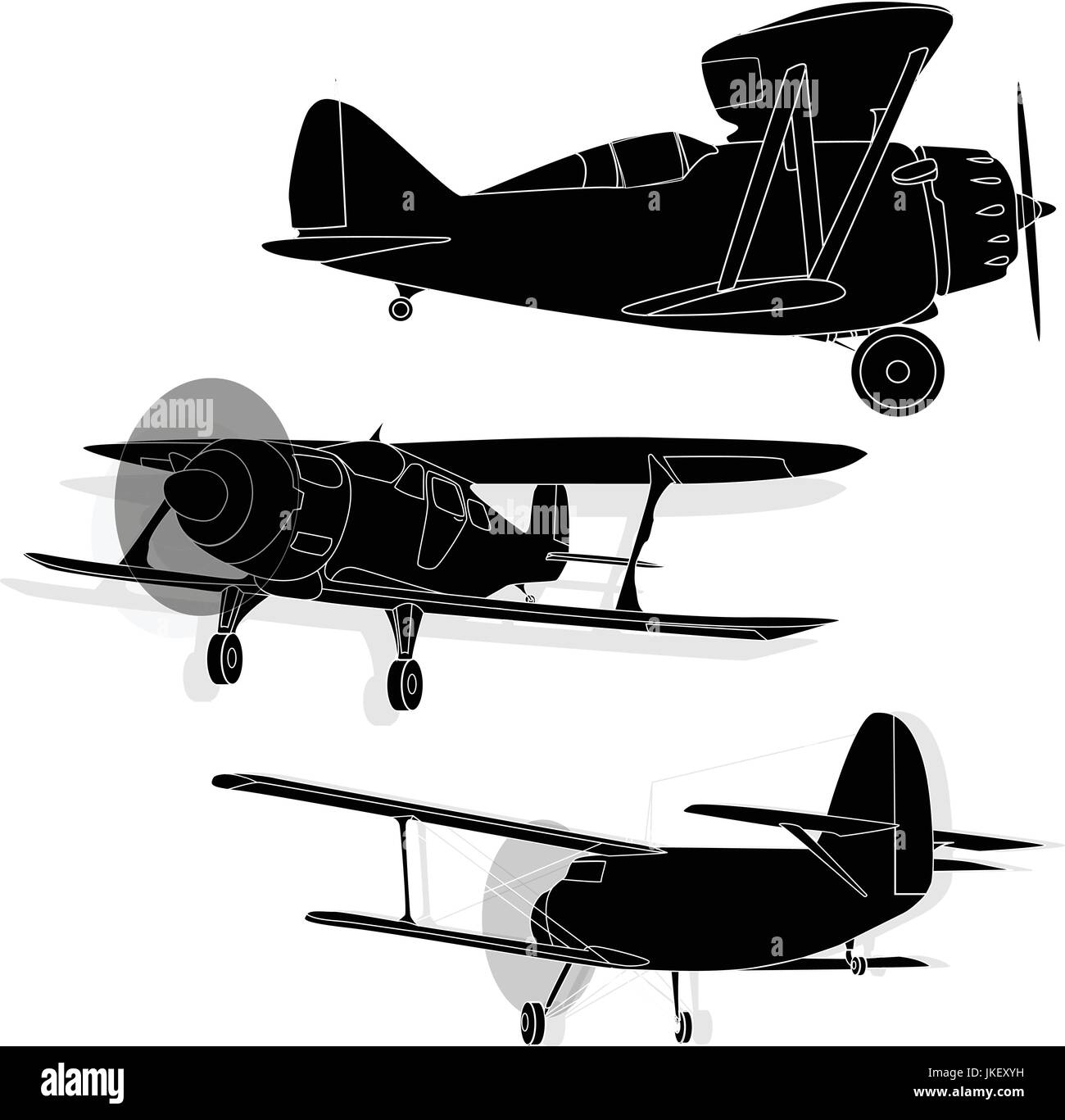 Old bi planes Stock Vector Images - Alamy
