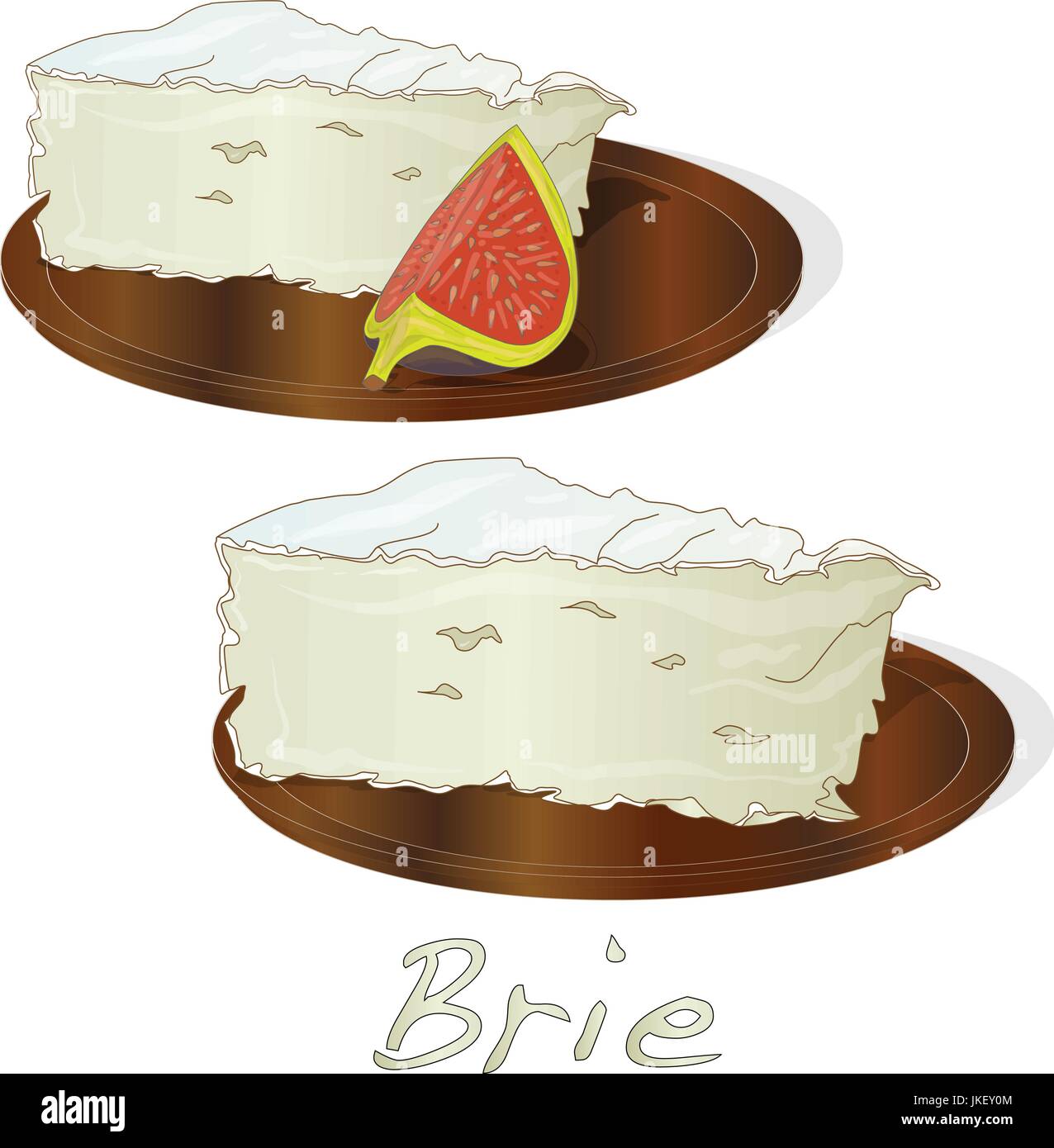 Brie cheese isolated artwork Stock Vector Image & Art - Alamy